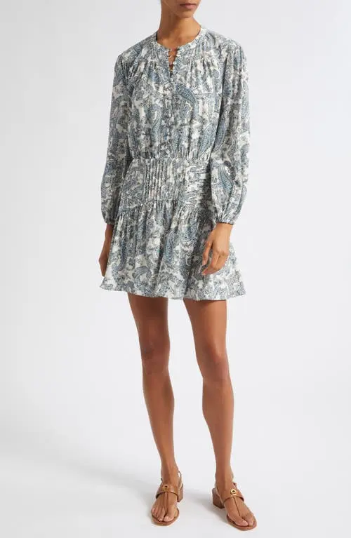 Veronica Beard Rivendell Drop Waist Skater Dress - Ecru Multi