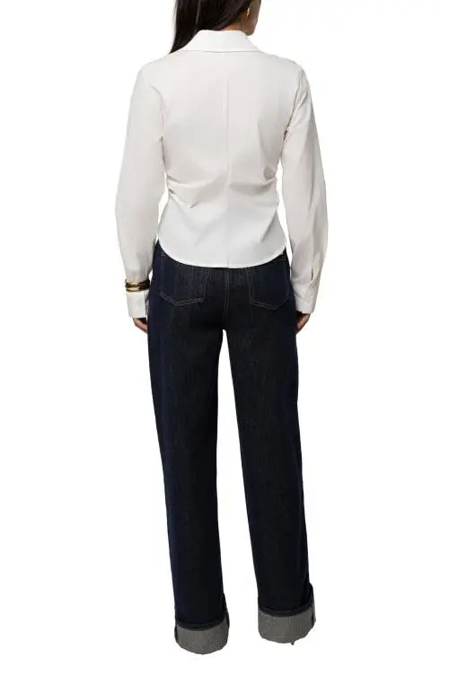 JLUXLABEL Asymmetrical Button-up Blouse - Ivory