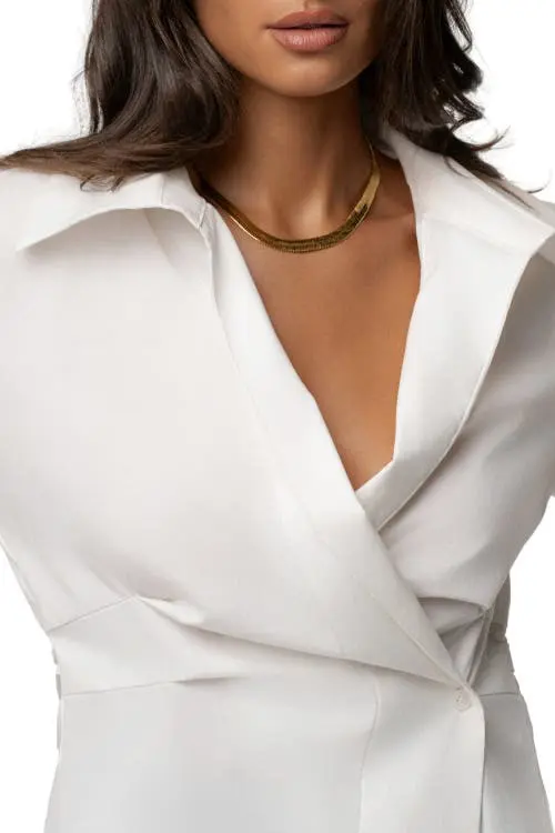 JLUXLABEL Asymmetrical Button-up Blouse - Ivory