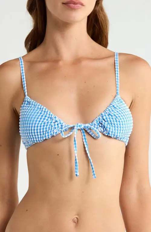 BILLABONG Cara Wave Check Bralette Bikini Top - True Blue