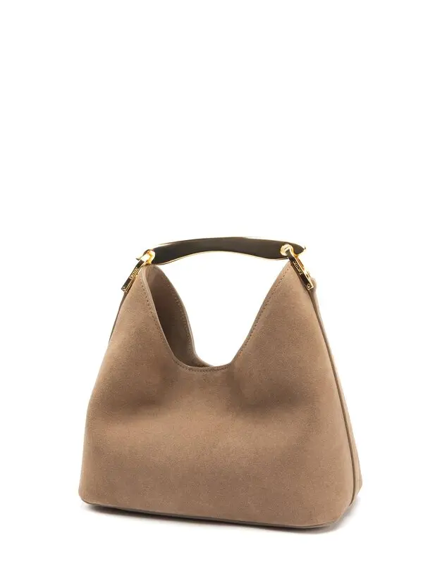 ELLEME Boomerang Small Suede Shoulder Bag - Tan