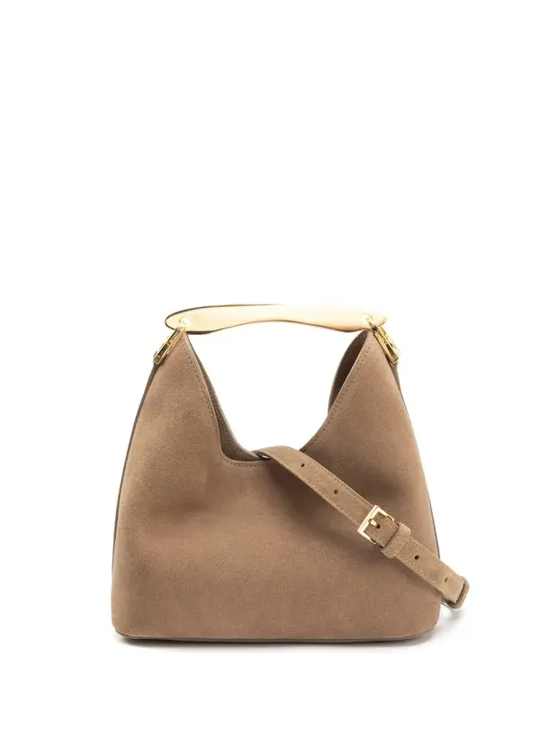ELLEME Boomerang Small Suede Shoulder Bag - Tan