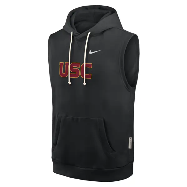 Nike Usc Sideline Dri-fit College Sleeveless Pullover Hoodie - Black