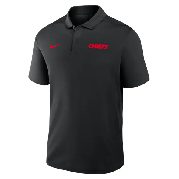 Nike Kansas City Chiefs Wordmark Victory Dri-fit Nfl Polo - Black