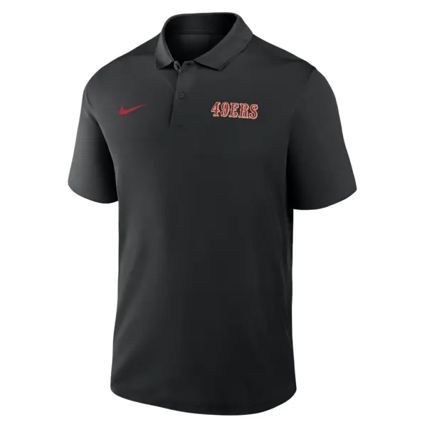 Nike San Francisco 49ers Wordmark Victory Dri-fit Nfl Polo - Black