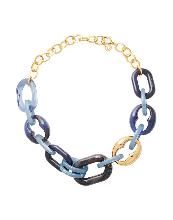Luisa Spagnoli Resin And Brass Link Necklace - Blue