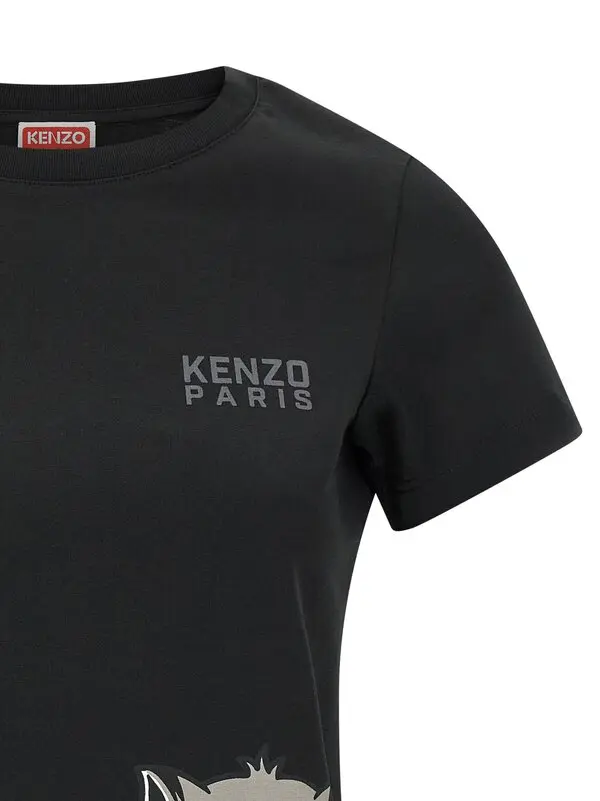 Kenzo Happy Tiger Print Cotton T-shirt