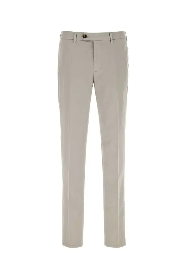 Brunello Cucinelli Light Grey Stretch Cotton Pant - Gray