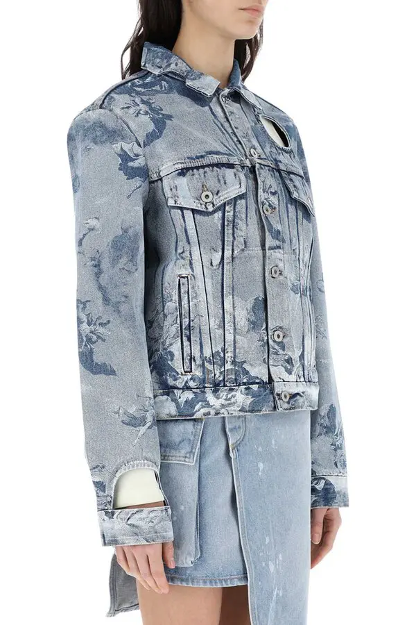 Off-White Printed Denim Jacket - Multicolor