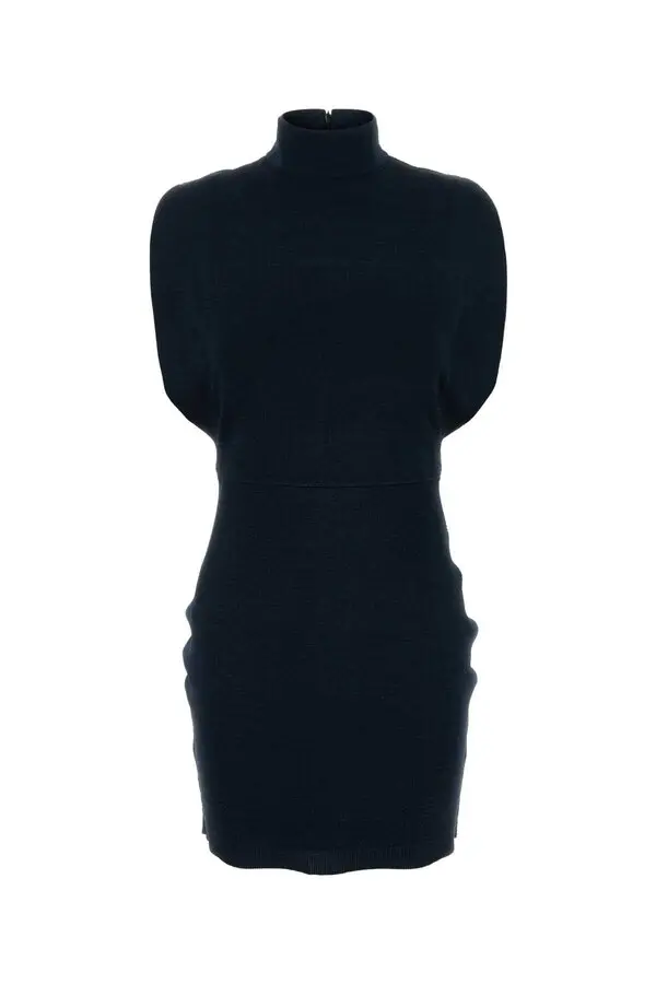 Alaïa Navy Stretch Viscose Blend Mini Dress - Blue