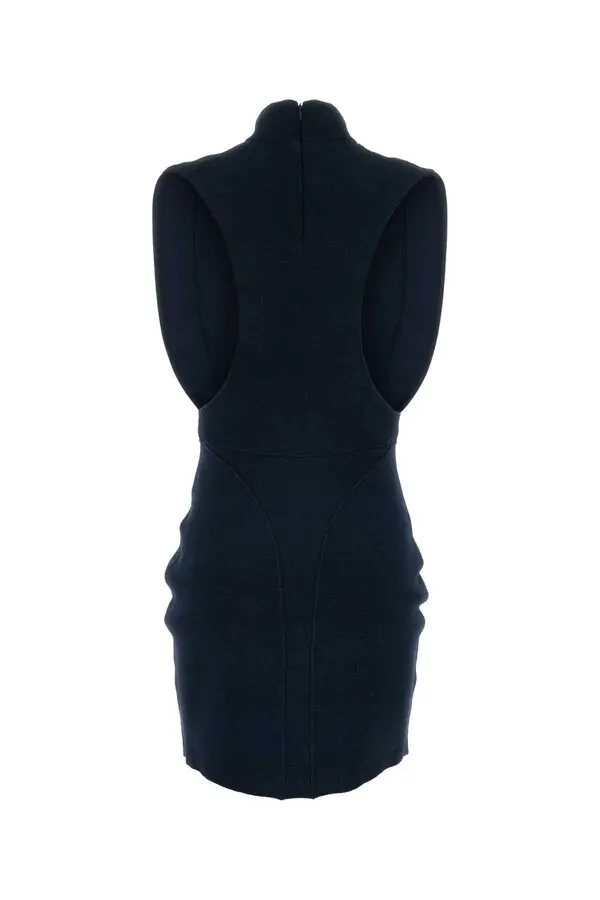 Alaïa Navy Stretch Viscose Blend Mini Dress