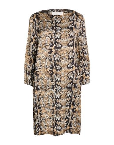 Liviana Conti Snakeskin-print Satin Mini Dress - Camel