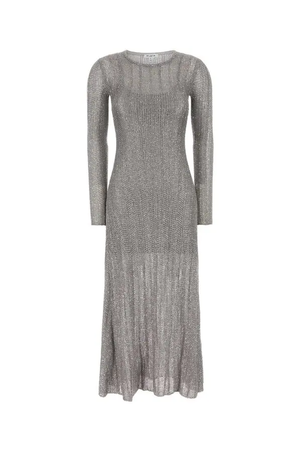 Alaïa Crochet Long Sleeve Dress