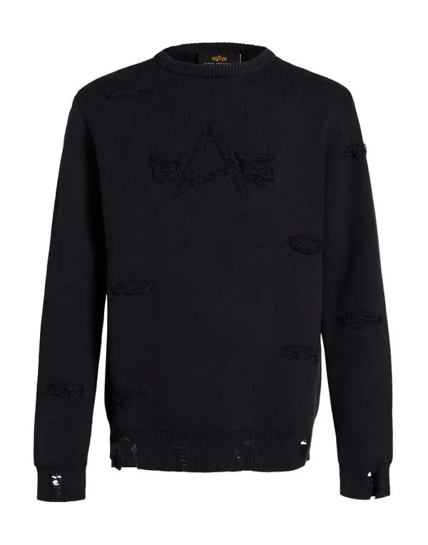 Alpha Industries Sweater Midnight Size Cotton - Blue