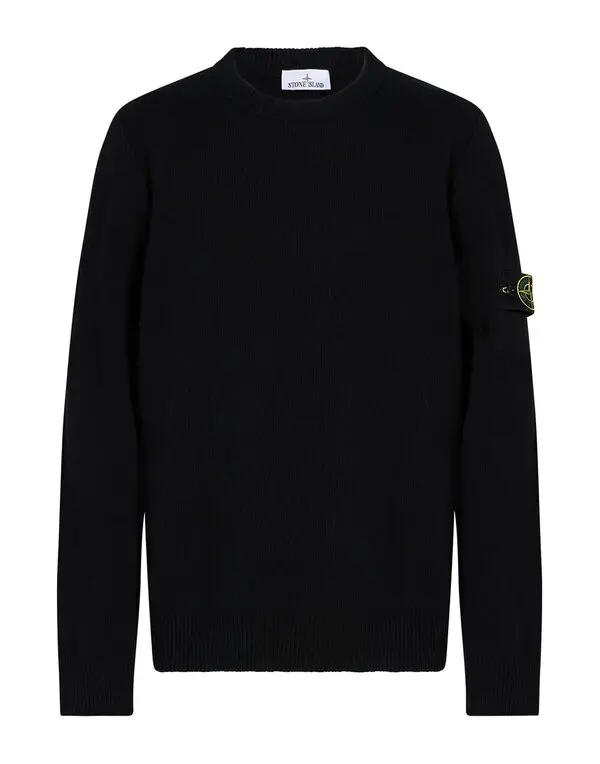 Stone Island Wool And Polyamide Crewneck Sweater - Black