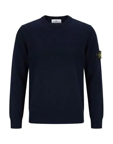 Stone Island Wool And Polyamide Crewneck Sweater - Navy