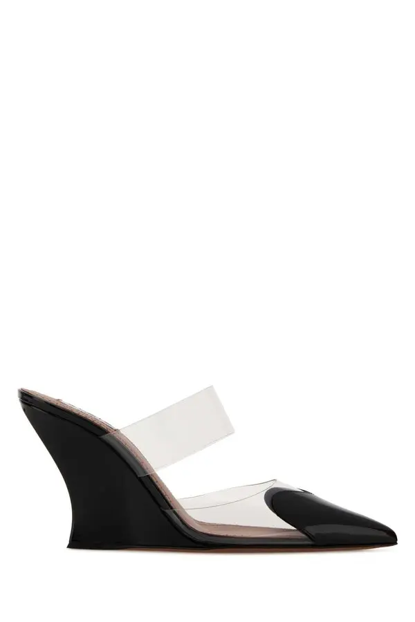 Alaïa Two-tone Pvc And Leather Le Coeur Mules - Multicolor