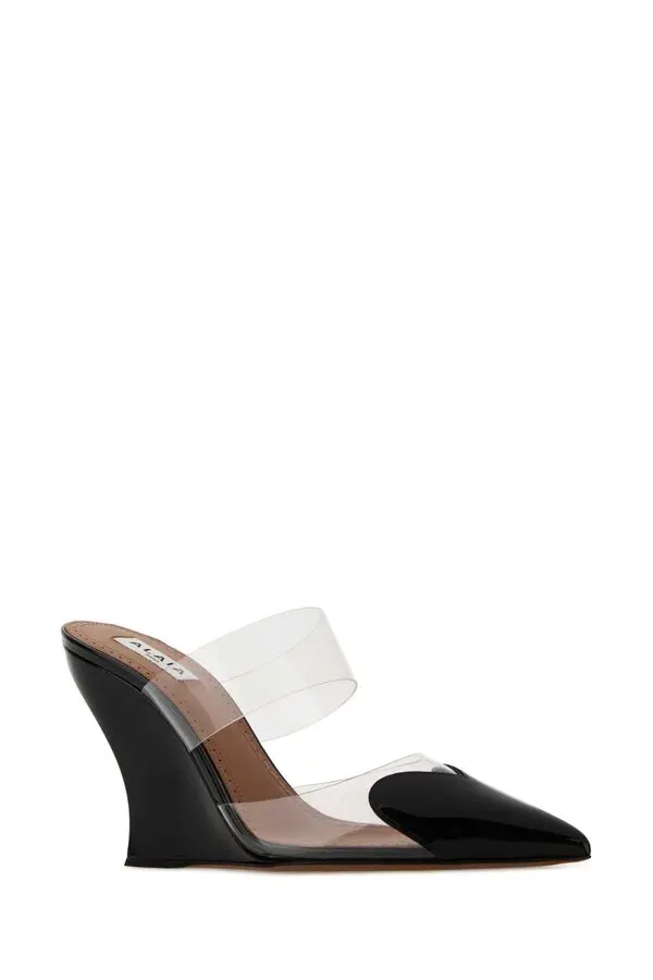 Alaïa Two-tone Pvc And Leather Le Coeur Mules - Multicolor