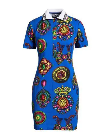 Versace Mini Dress Bright Size Cotton - Blue