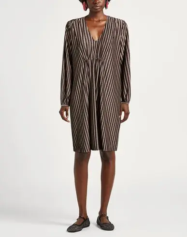 Momoni Mini Dress Copper Size Polyester, Viscose, Metallic Polyester, Polyamide, Elastane