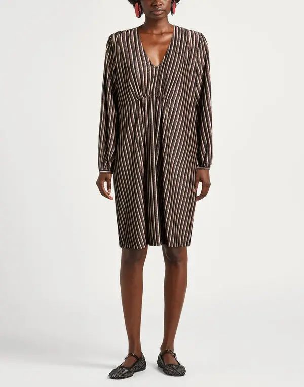 Momoni Mini Dress Copper Size Polyester, Viscose, Metallic Polyester, Polyamide, Elastane