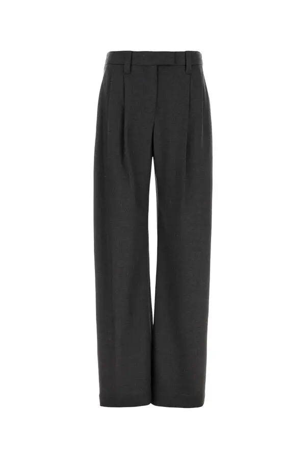 Brunello Cucinelli Charcoal Wool Trousers - Gray