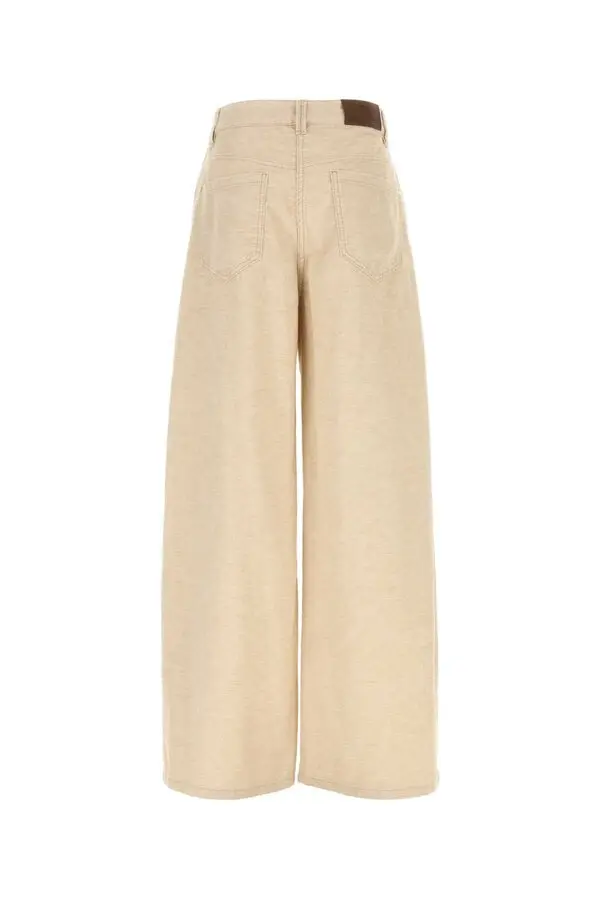 Brunello Cucinelli Sand Corduroy Wide-leg Pant - Brown