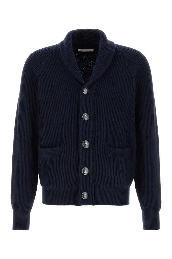 Brunello Cucinelli Navy Cotton Cardigan