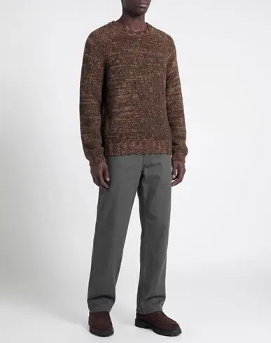 LANEUS Mélange Crewneck Sweater In Alpaca Wool And Organic Cotton Blend - Beige
