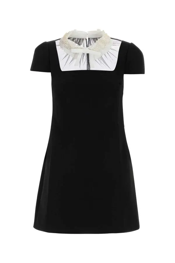 SELF-PORTRAIT Crepe Mini Dress - Black