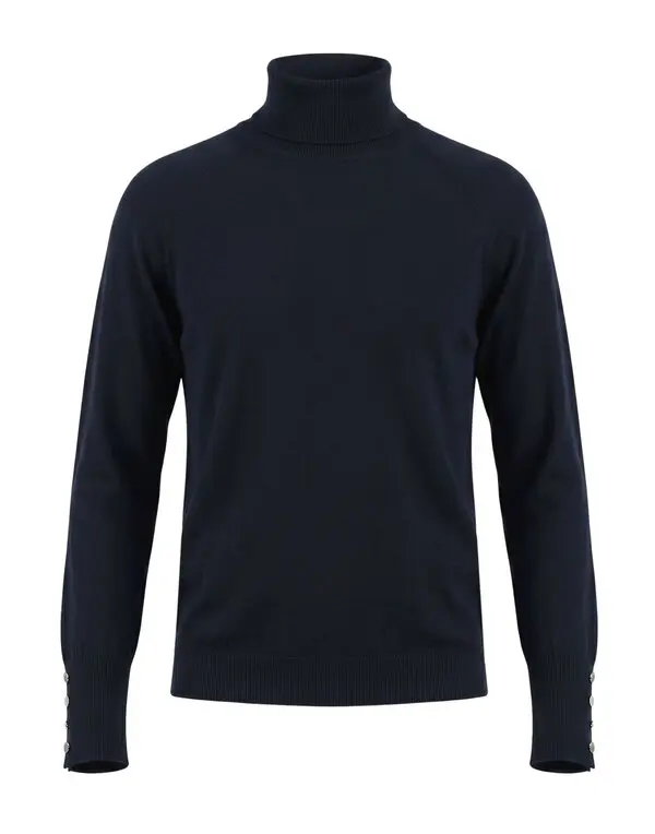 Alpha Studio Fine Essentials Merino Wool Turtleneck - Blue