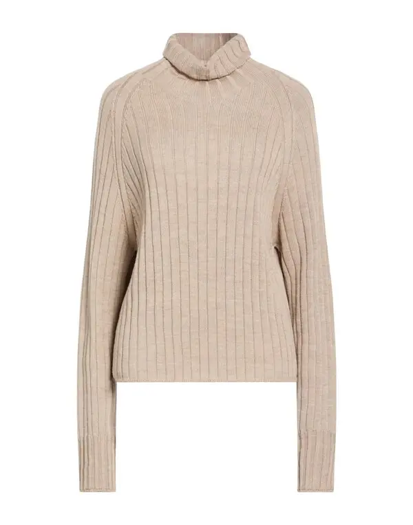 ARAGONA Turtleneck Taupe Size Merino Wool
