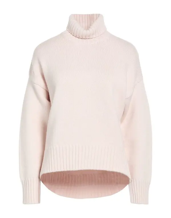 ARAGONA Turtleneck Size Merino Wool - Pink