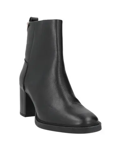 Tommy Hilfiger Ankle Boots In Pebbled Leather With Block Heel