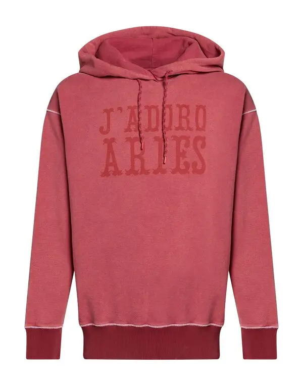 Aries Sweatshirt Coral Size Cotton