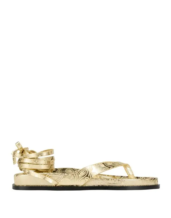 ARIZONA LOVE Thong Sandals In Metallic Paisley-print Leather