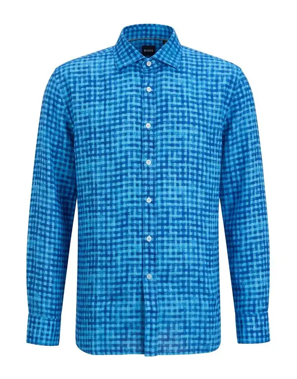 120% Lino Shirt Azure Size Linen