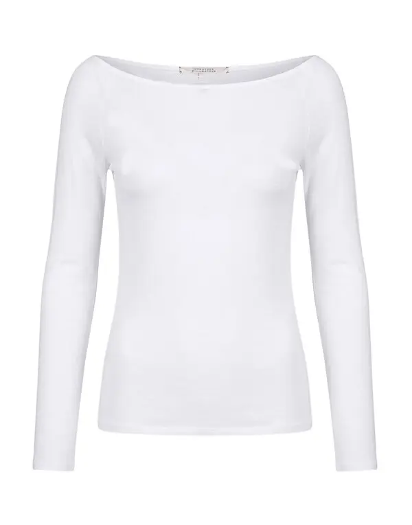 Dorothee Schumacher Modal Cashmere Elastane Long Sleeve T-shirt - White
