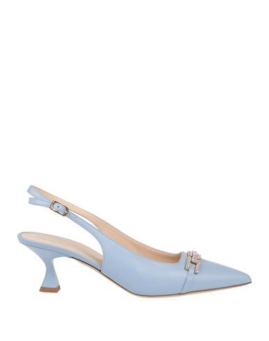 BALDININI Slingback Pumps In Leather With Crystal Embellishments - Blue