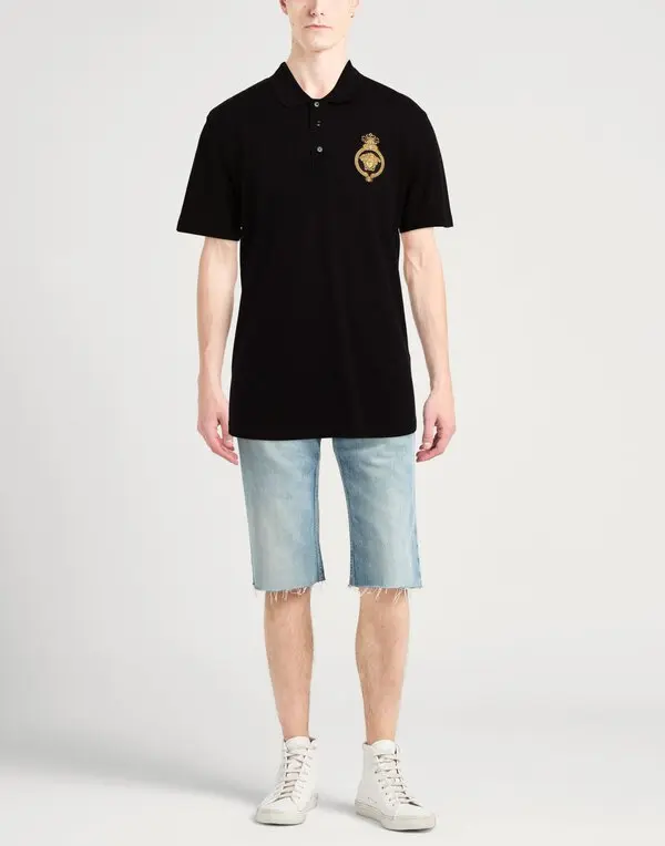 Versace Polo Shirt Size Cotton - Black