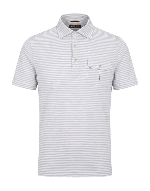 MOORER Polo Shirt Size Cotton - Light Grey