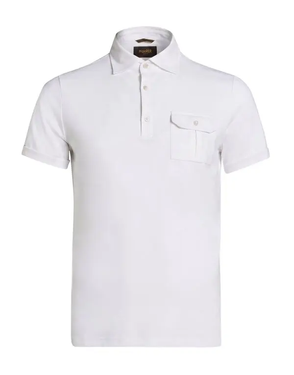 MOORER Polo Shirt Light Size Cotton - White