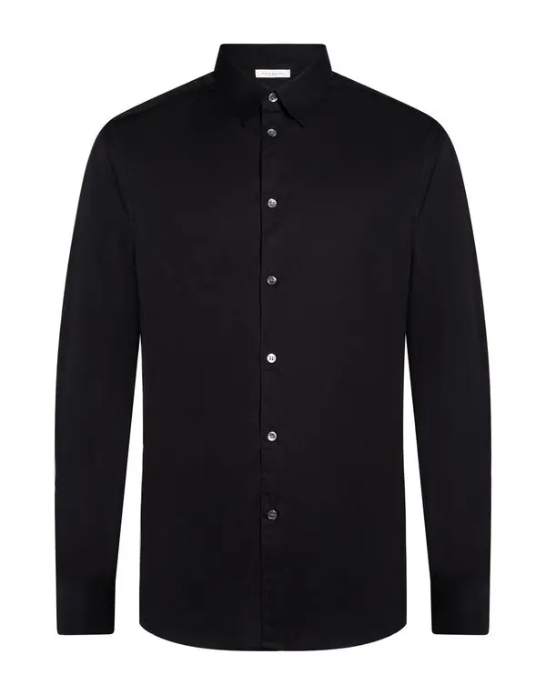 PAOLO PECORA Shirt Size Cotton, Elastane - Black