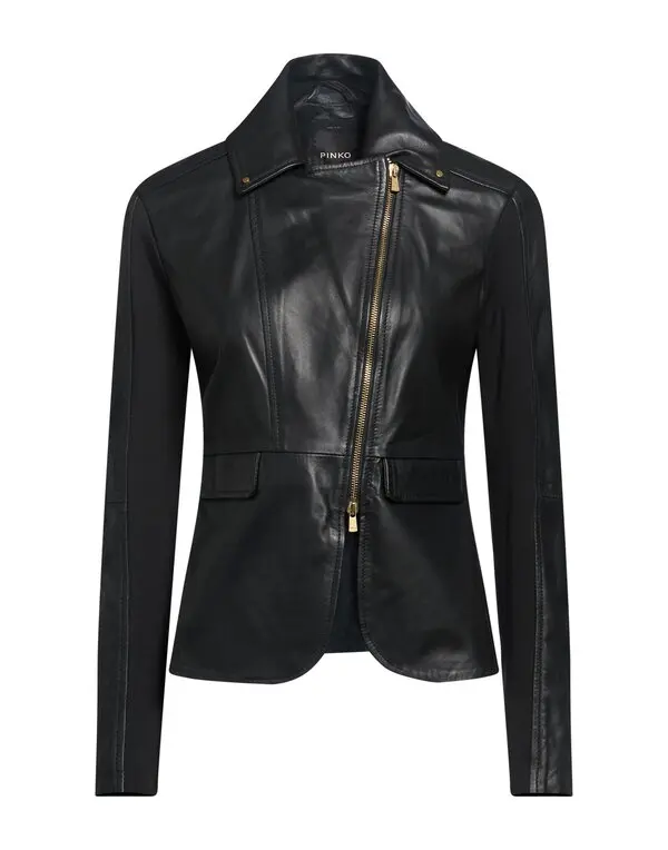 Pinko Jacket Size Lambskin, Viscose, Polyamide, Elastane