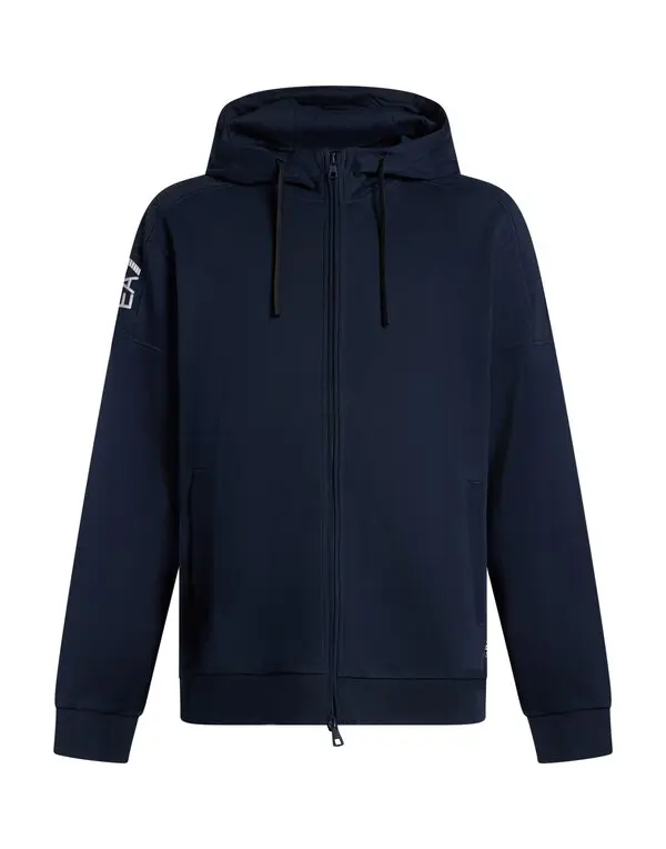 EA7 Zip-up Hooded Sweatshirt - Blue