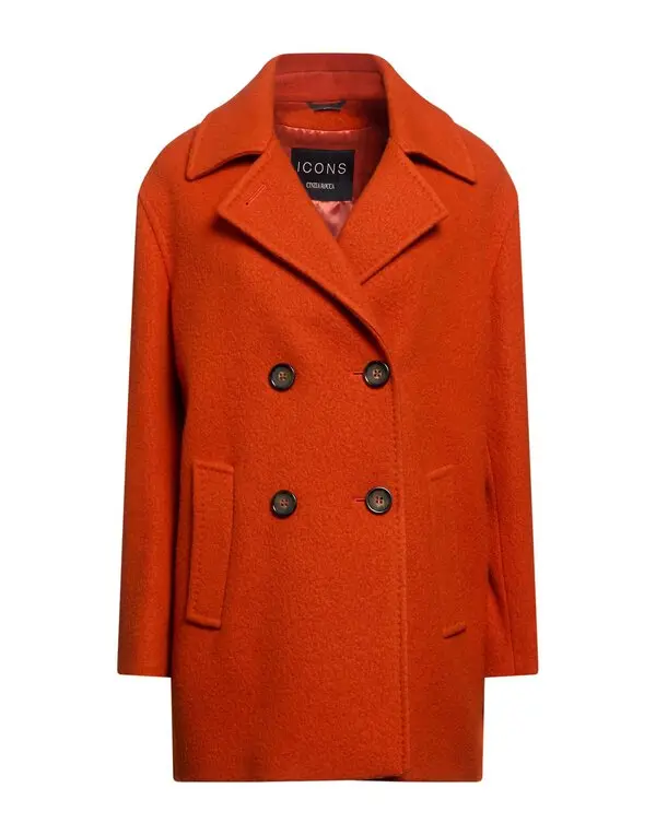 Cinzia Rocca Double-breasted Coat In Virgin Wool And Polyamide