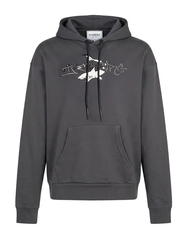 Iceberg Sweatshirt Charcoal Size Cotton, Polyester