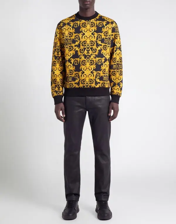 Versace Crewneck Sweatshirt With Signature Print - Black