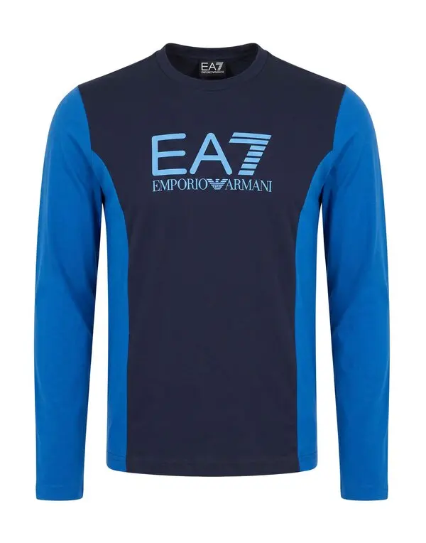 EA7 Long Sleeve Cotton T-shirt - Blue
