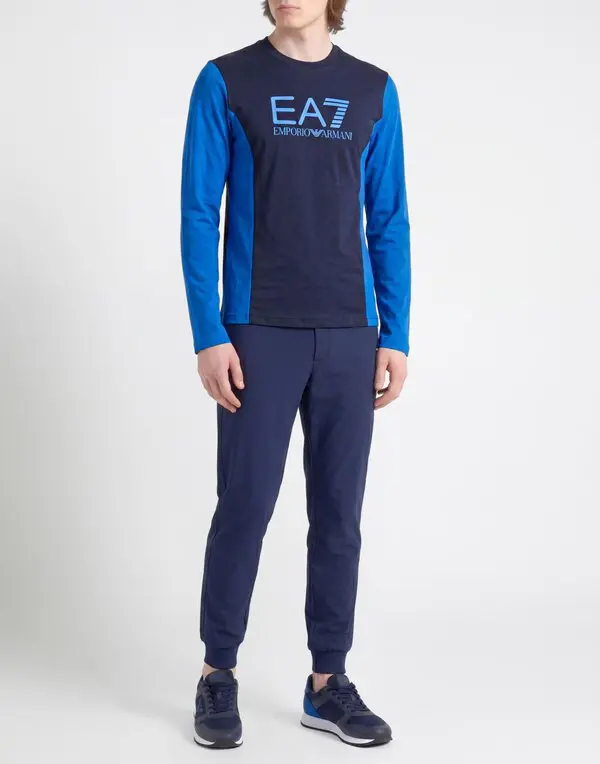 EA7 Long Sleeve Cotton T-shirt - Blue